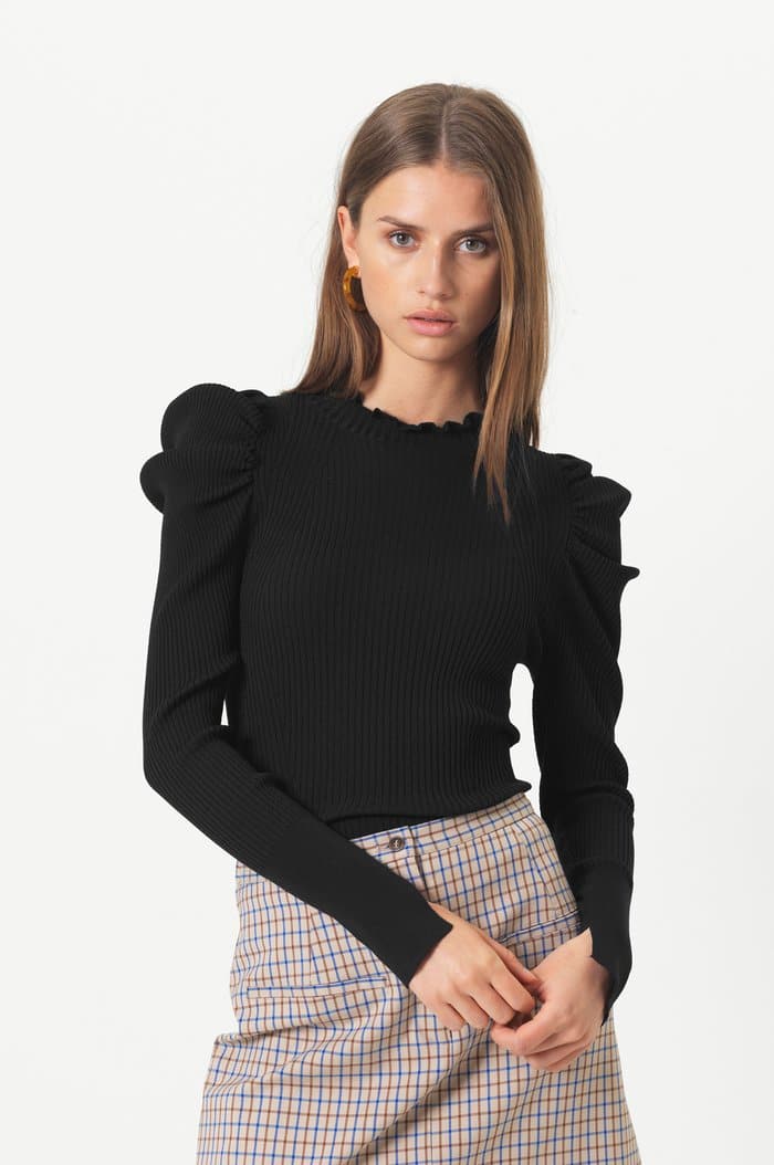 Second Female Strik Canilla Sort | Modetøj til kvinder online