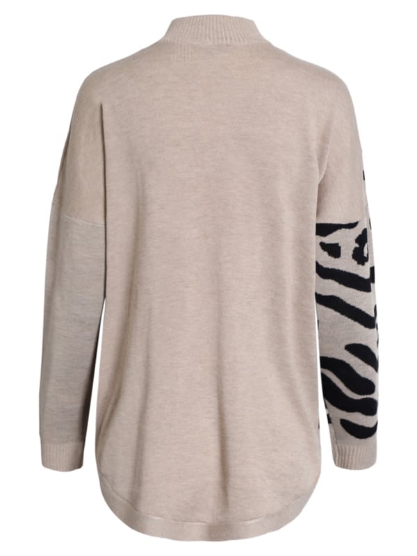 Signature Strik Print Beige | Modetøj til kvinder online