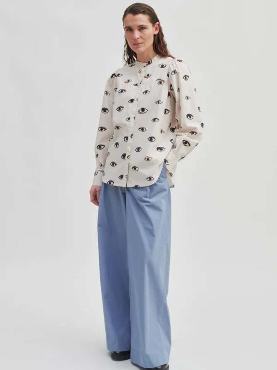 Second Female Skjorte Eyes slim shirt ♥ Shop efterårets skjorter ♥