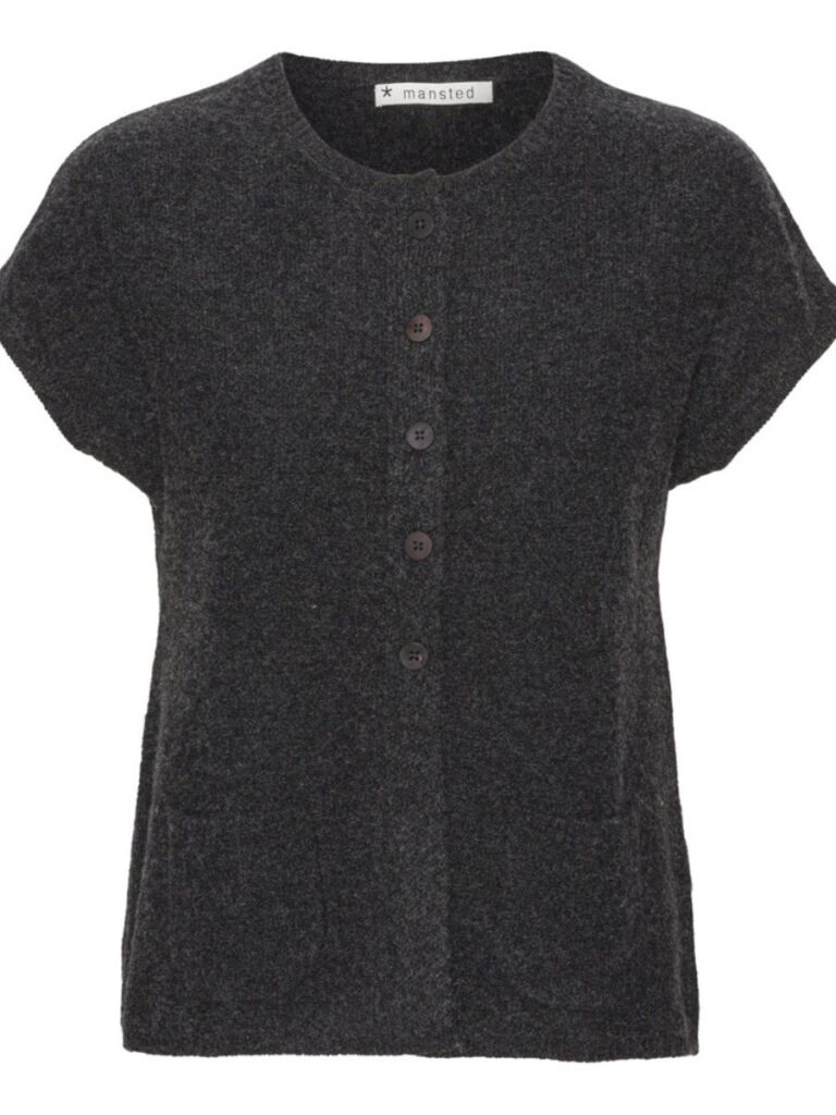 Mansted strik Komma Grå ♥ Køb de flotteste strikveste fra Mansted