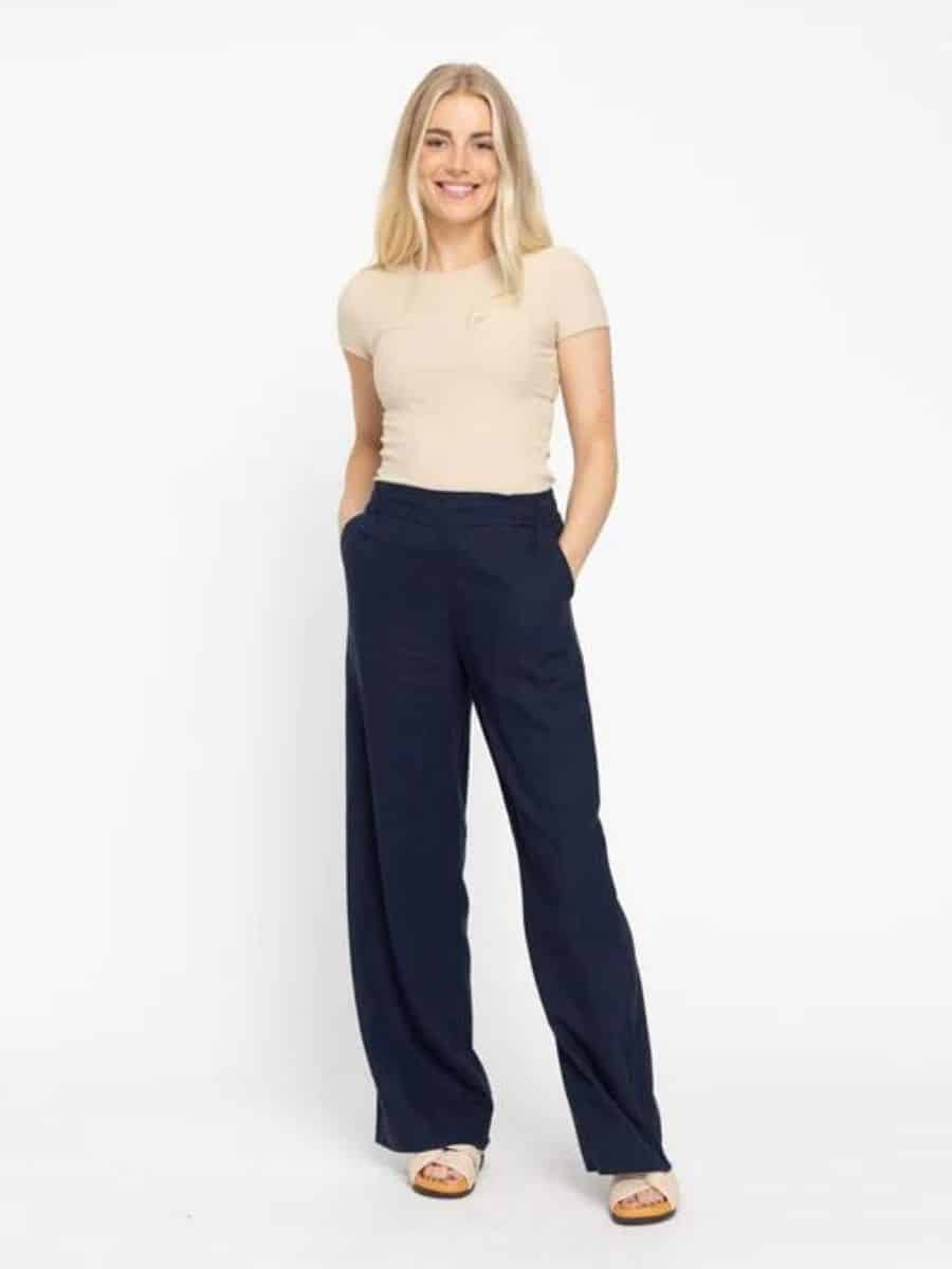 Five Unit buks Lenea - Navy ♥ Smukke sommer bukser i hør her