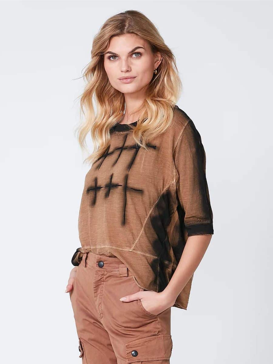 Nü T-shirt - Camel mix ♥ Nyheder 2023 tøj fra NÜ Danmark